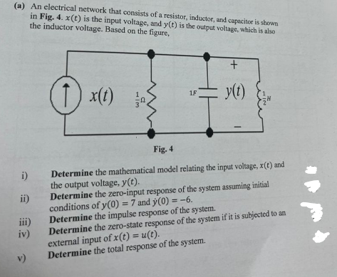 Solved (a) ﻿An electrical network that consists of a | Chegg.com