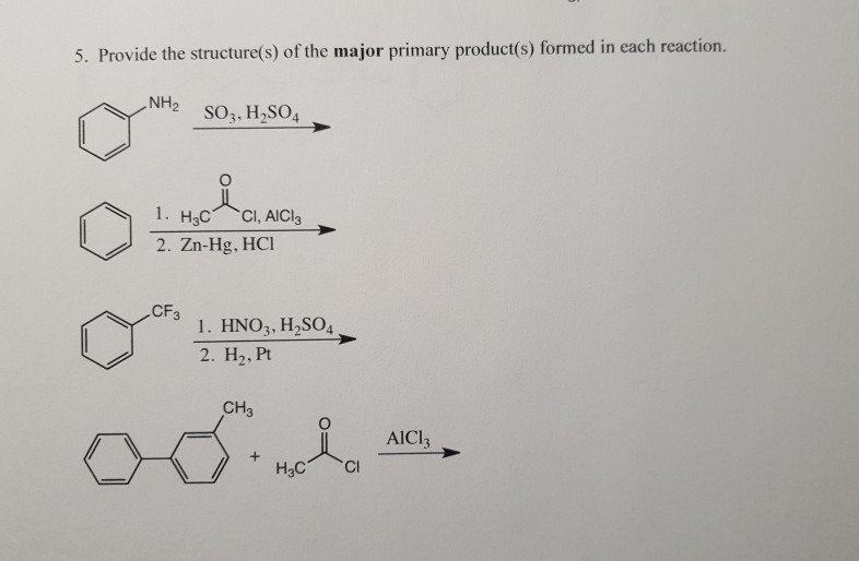 Solved 5. Pro vide the structure(s) of the major primary | Chegg.com
