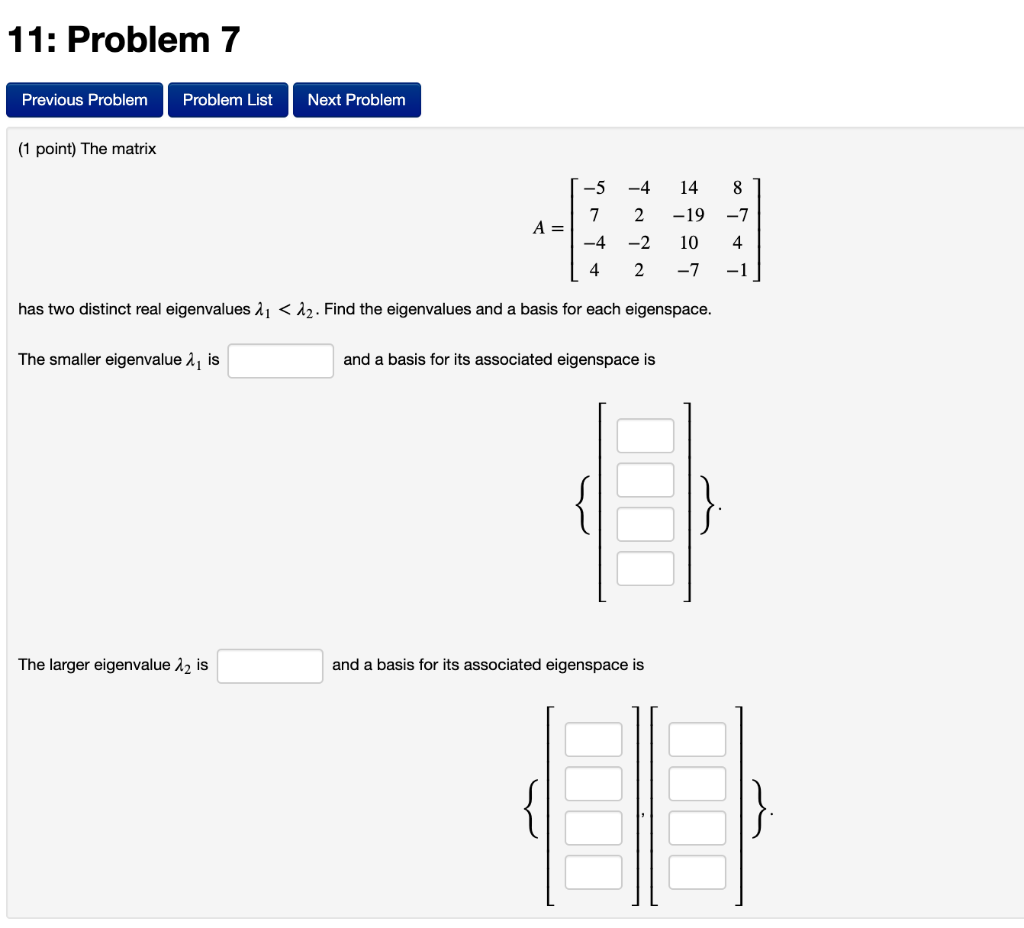 Solved 11: Problem 7 Previous Problem Problem List Next | Chegg.com