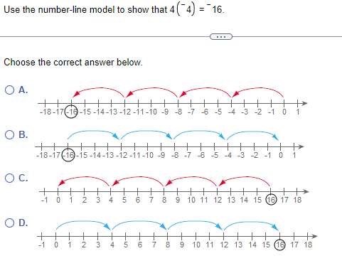 Solved Use the number-line model to show that 4(−4)=−16. | Chegg.com