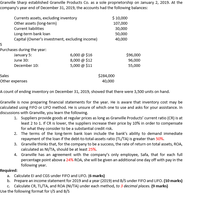Solved Can you answer part d , ﻿e , ﻿f. ﻿The information for | Chegg.com