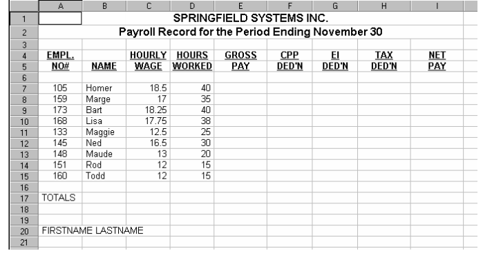 Spreadsheet Exercise #1 Reproduce the spreadsheet | Chegg.com