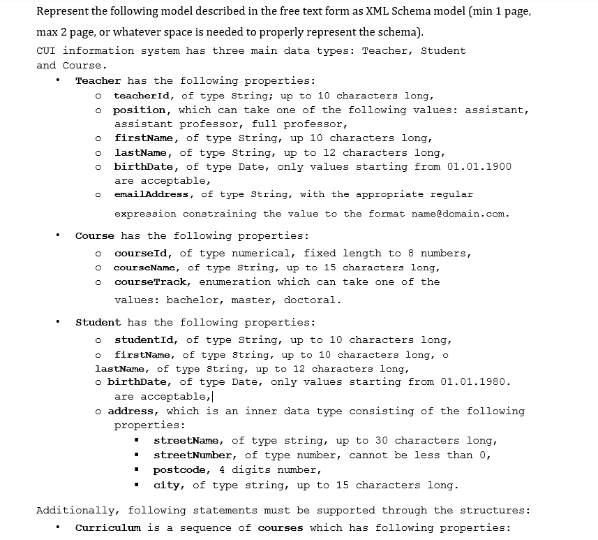 Solved Represent the following model described in the free | Chegg.com