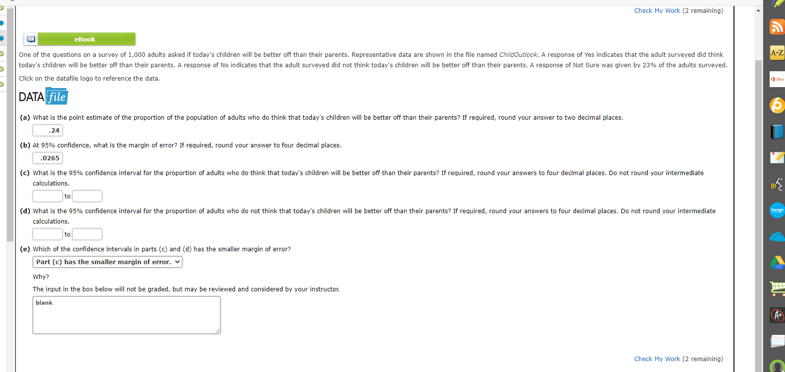 Solved Check My Work (2 remaining) eBook A-Z One of the | Chegg.com