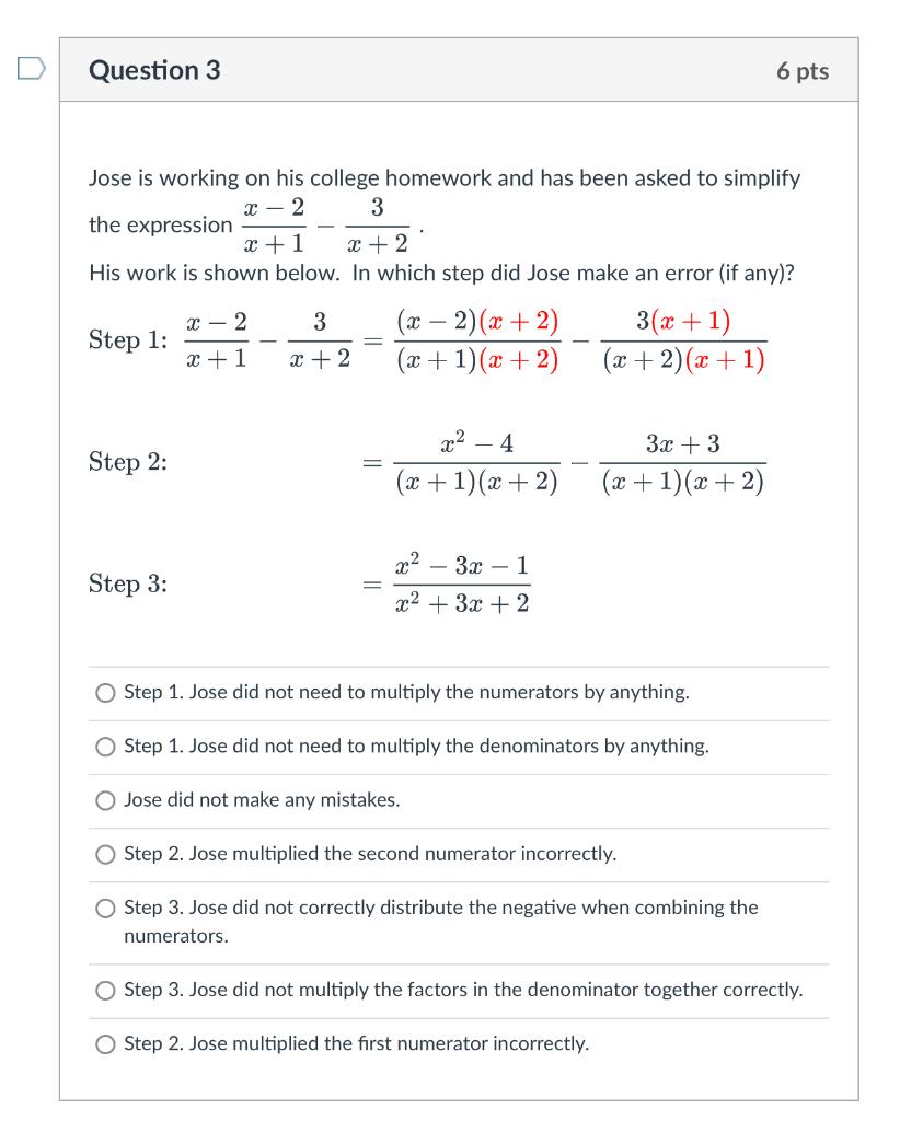Solved Jose is working on his college homework and has been | Chegg.com