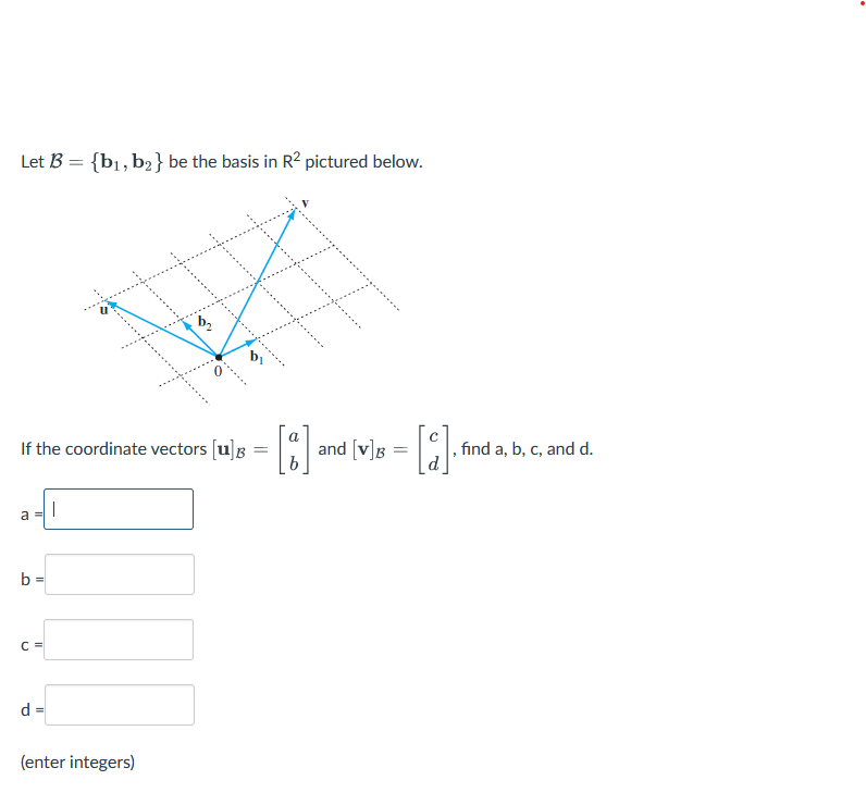 Solved Let B={b1,b2} be the basis in R2 pictured below. If | Chegg.com