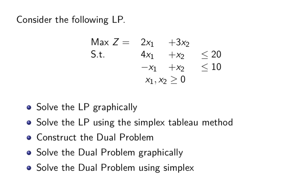 Solved Consider the following LP Max Z2x1 +3x2 S.t 4xi +x2 | Chegg.com