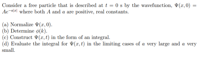 Solved Consider a free particle that is described at t=0 s | Chegg.com