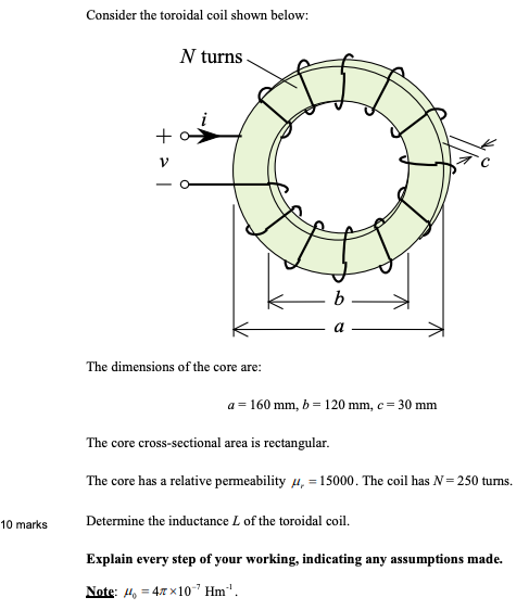 Solved The dimensions of the core are: a = 160 mm, b = 120 | Chegg.com