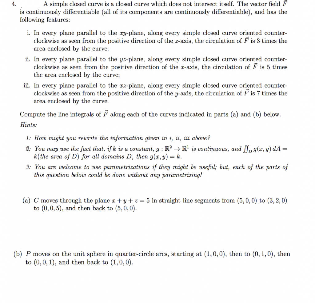 4. A simple closed curve is a closed curve which does | Chegg.com