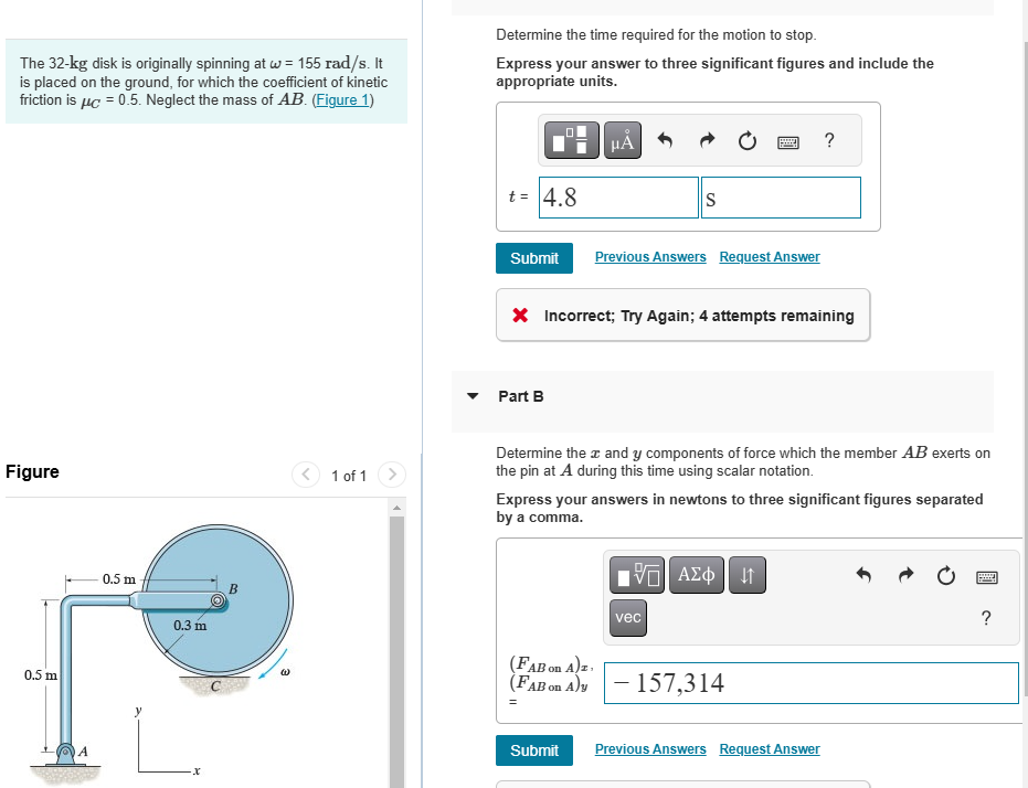 Solved The 32-kg disk is originally spinning at | Chegg.com