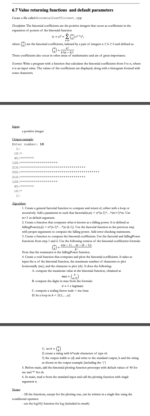 Solved 6.7 Value returning functions and default parameters | Chegg.com