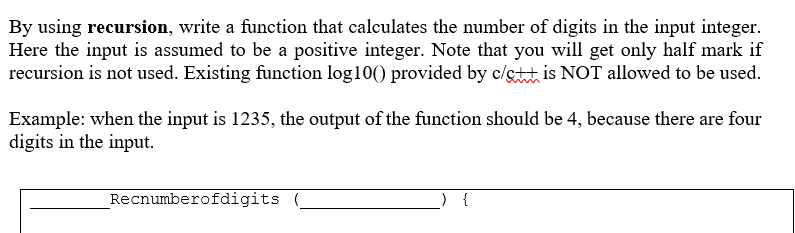 Solved By using recursion, write a function that calculates | Chegg.com