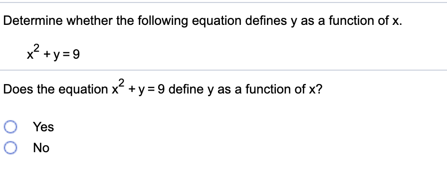 Solved Determine Whether The Following Equation Defines Y As