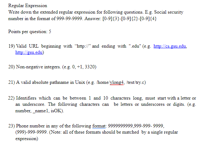 Solved Regular Expression Write down the extended regular | Chegg.com