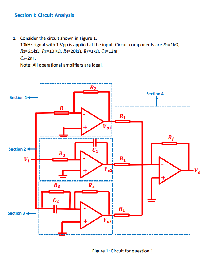 Solved Section 1: Circuit Analysis 1. Consider the circuit | Chegg.com