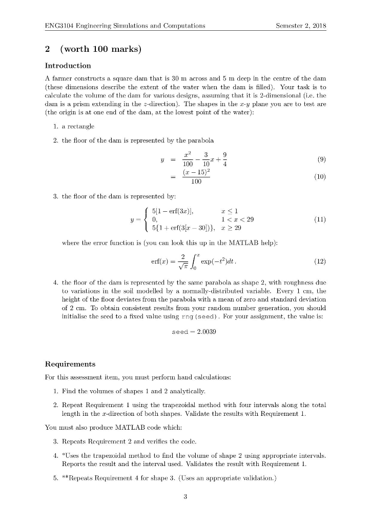 4 ENG3104 Engineering Simulations and Computations 2 | Chegg.com