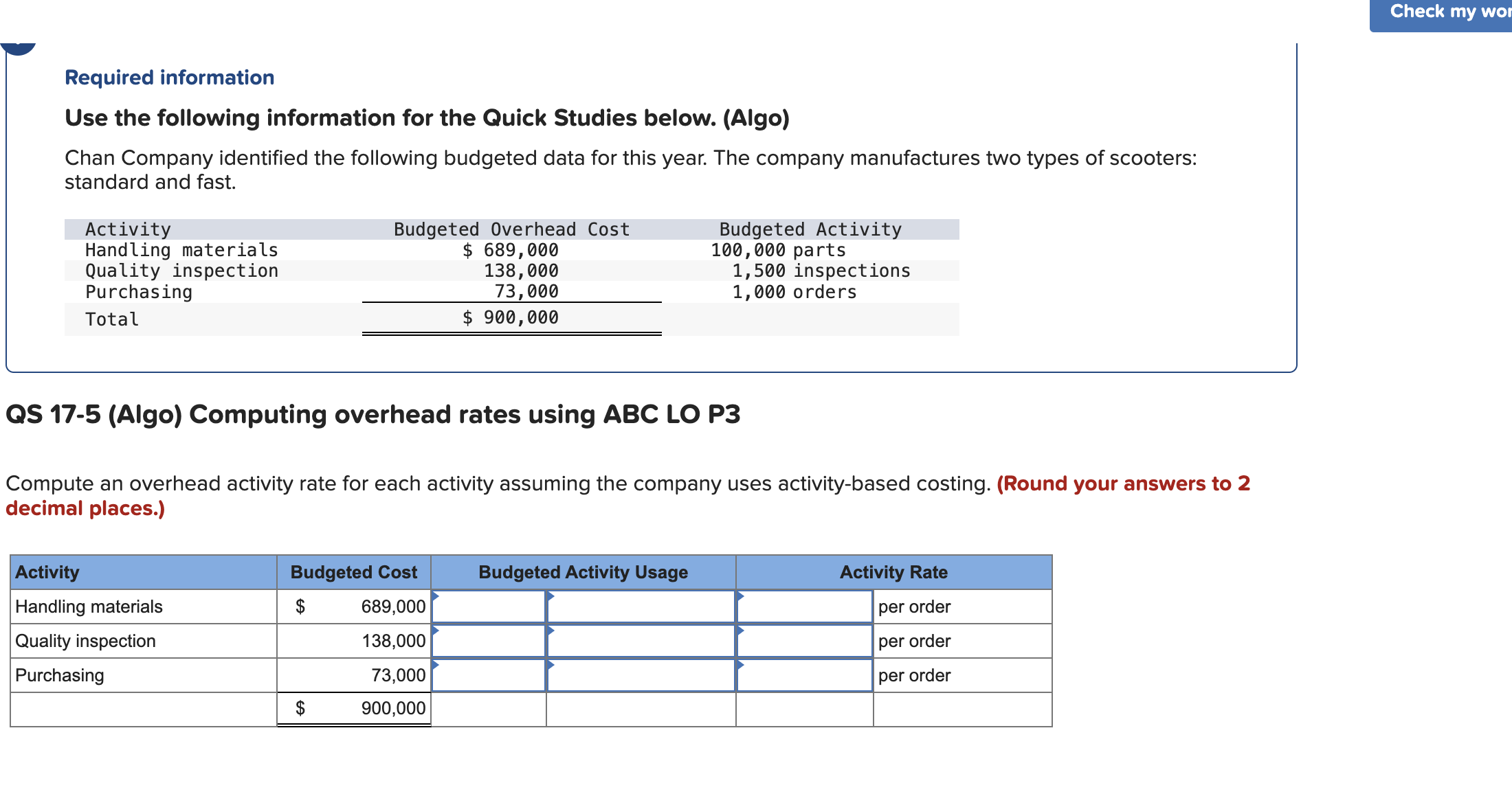 Solved Required information Use the following information | Chegg.com