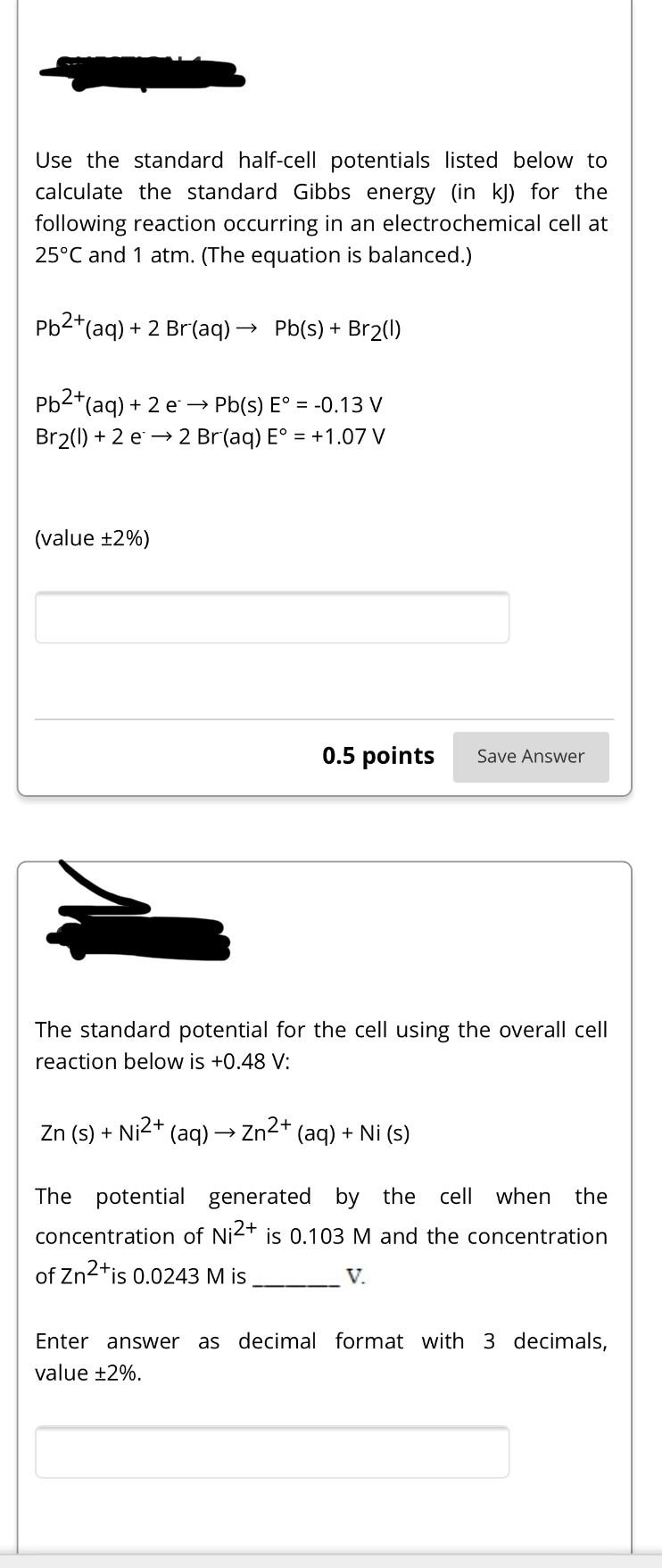 Solved Use the standard half-cell potentials listed below to | Chegg.com