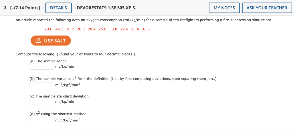 Solved An article reported the following data on oxygen | Chegg.com