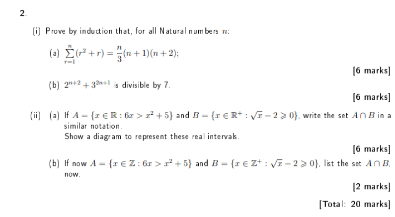 Solved 2. (i) Prove by induction that, for all Natural | Chegg.com
