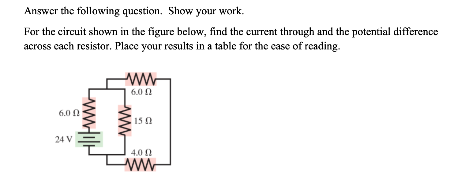 Solved Answer the following question. Show your work. For | Chegg.com
