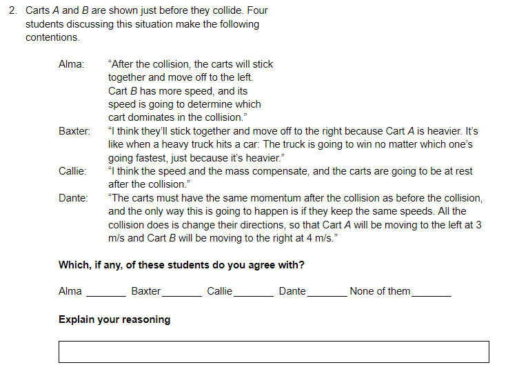 Solved 2. Carts A and B are shown just before they collide. | Chegg.com