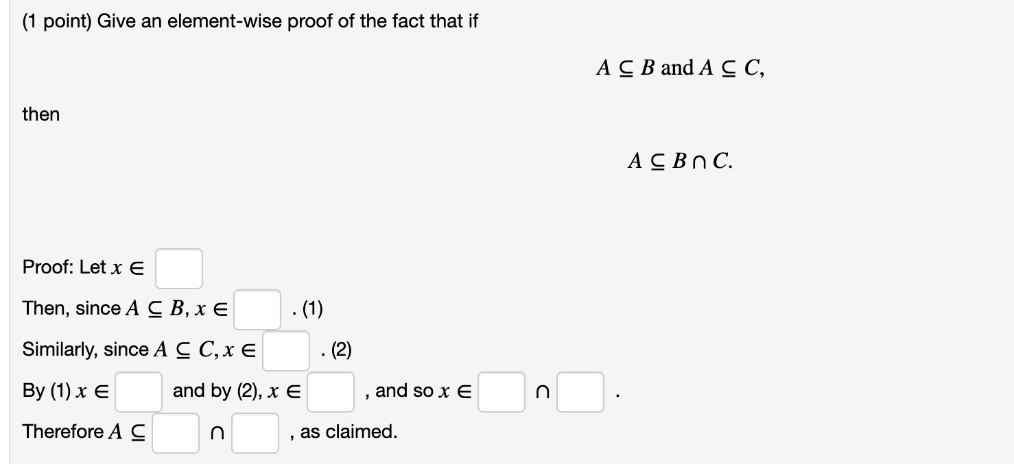 Solved (1 point) Give an element-wise proof of the fact that | Chegg.com
