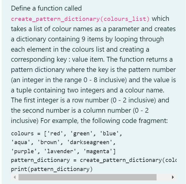 Solved For example: colours = ['red', 'green', 'blue', | Chegg.com