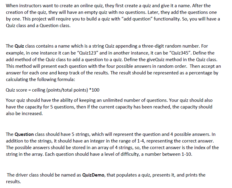 Solved When instructors want to create an online quiz, they | Chegg.com