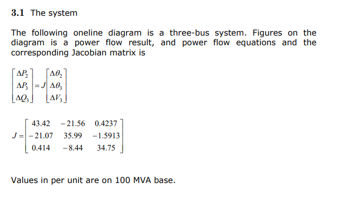 Solved 3.1 The system The following oneline diagram is a | Chegg.com