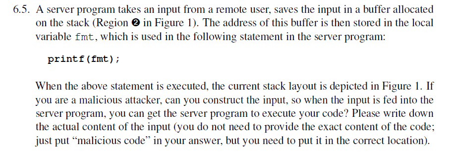 Solved 6.5. A server program takes an input from a remote | Chegg.com