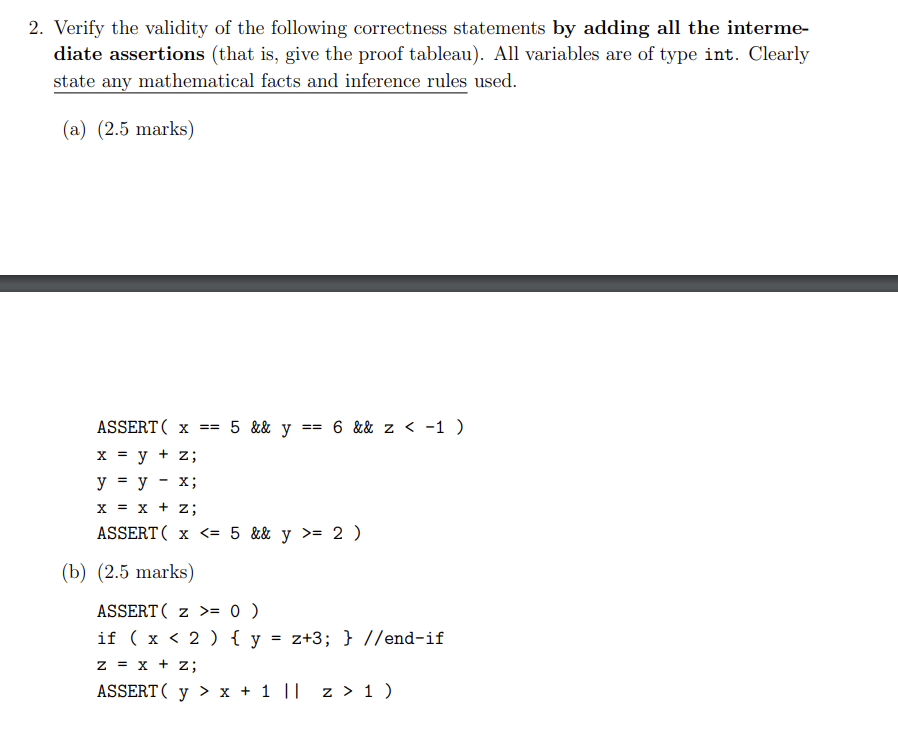 Solved 2 Verify The Validity Of The Following Correctness