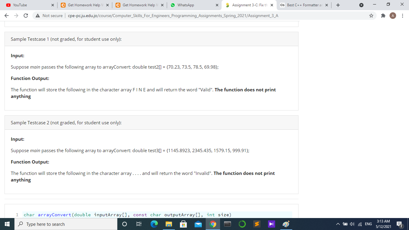 Solved Assignment 3-C: Fix the Errors in the Code (Function | Chegg.com