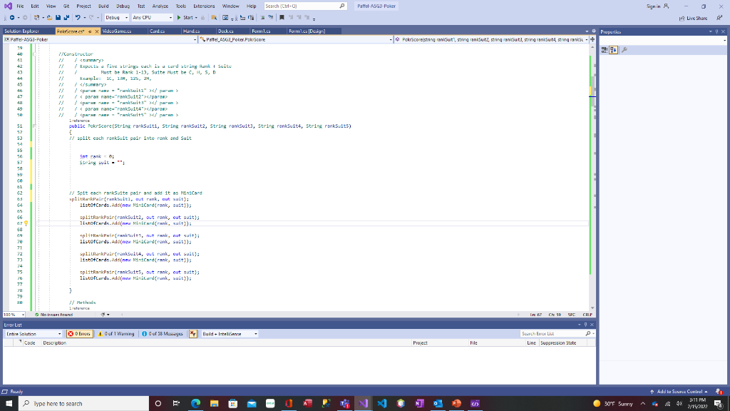 I am trying to set up a card deck in this method for | Chegg.com