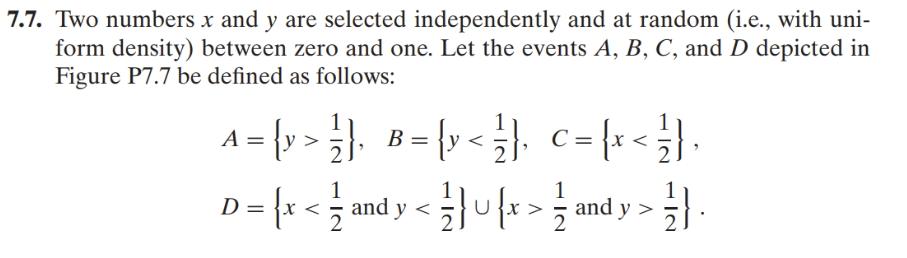 Solved 1.7. Two numbers x and y are selected independently | Chegg.com