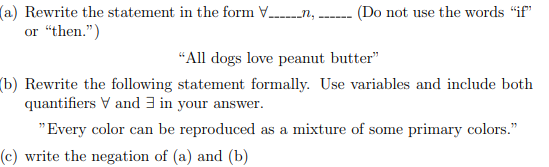 Solved (a) Rewrite the statement in the form V------N, (Do | Chegg.com