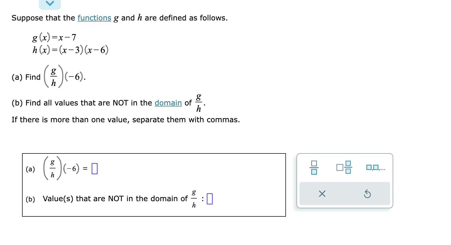 Solved Suppose that the functions g and h are defined as | Chegg.com