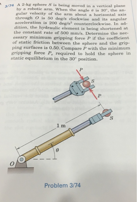 Solved A 2-kg sphere S is being moved in a vertical plane by | Chegg.com