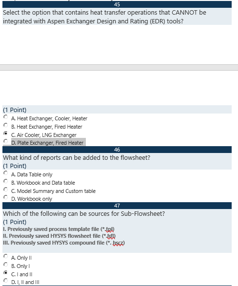 Solved Hi everyone, I have 3 Aspen HYSYS questions as | Chegg.com