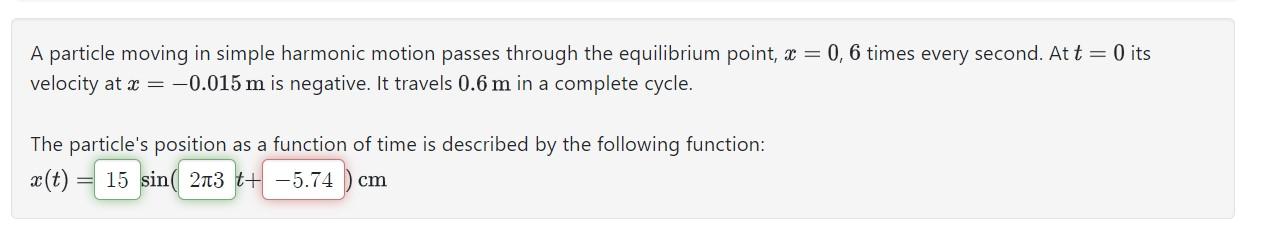 Solved A particle moving in simple harmonic motion passes | Chegg.com
