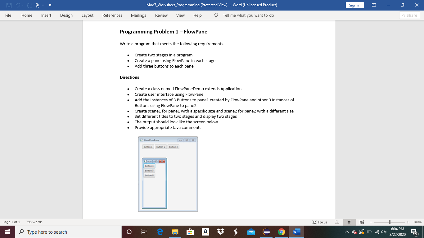 Solved Mod7_Worksheet_Programming (Protected View) - Word | Chegg.com