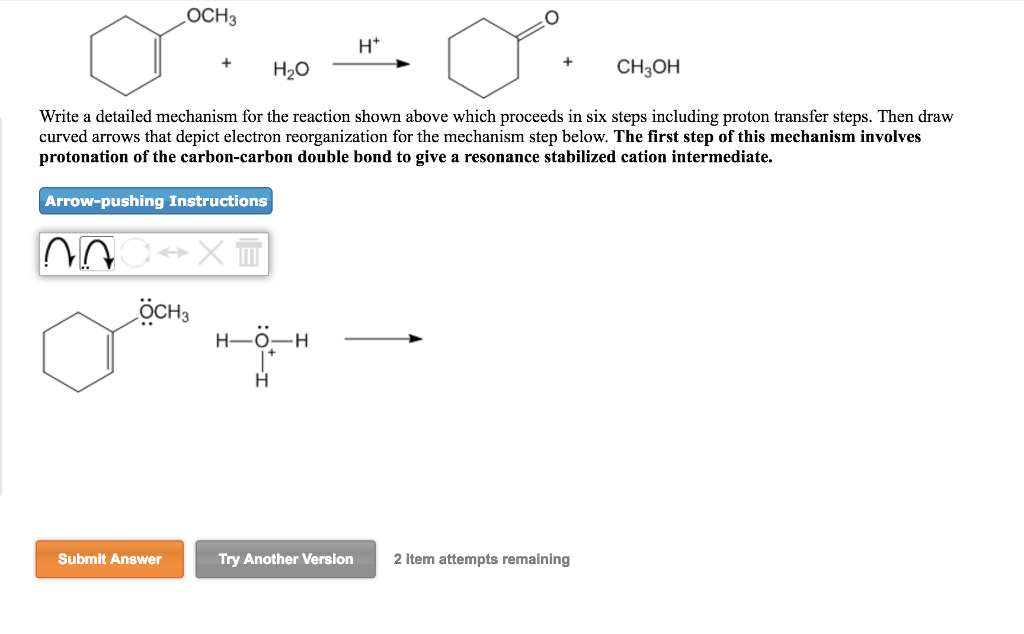 Solved OCH3 Ht +H20 CH3OH Write a detailed mechanism for the | Chegg.com