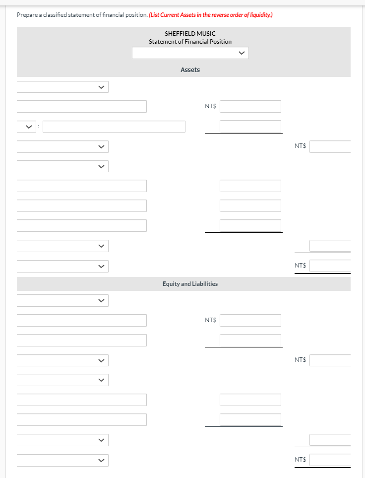 Solved The completed financial statement columns of the | Chegg.com
