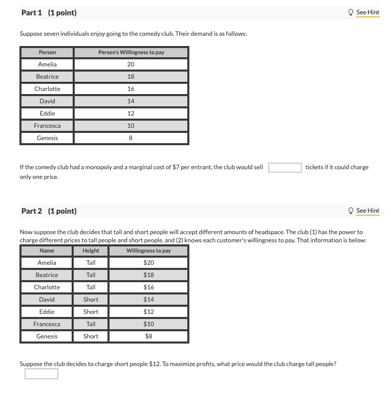 Solved Part 1 (1 point) See Hint Suppose seven individuals | Chegg.com Solved Part 1 (1 point) See Hint Suppose seven individuals | Chegg.com