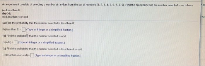 Solved An experiment consists of selecting a number at | Chegg.com