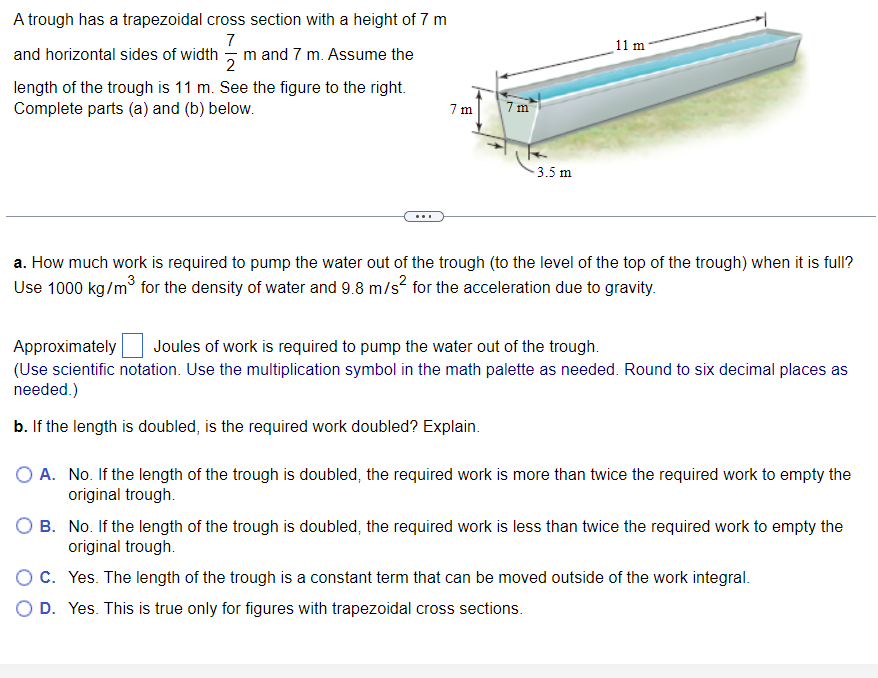 Solved A trough has a trapezoidal cross section with a | Chegg.com