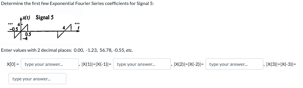 Solved Determine the first few Exponential Fourier Series | Chegg.com