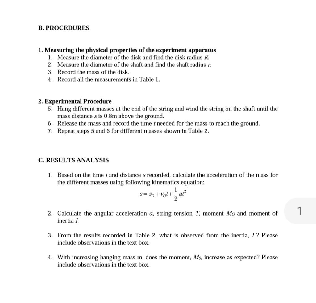 Solved EXPERIMENTS: MOMENTUM AND ROTATIONAL INERTIA | Chegg.com