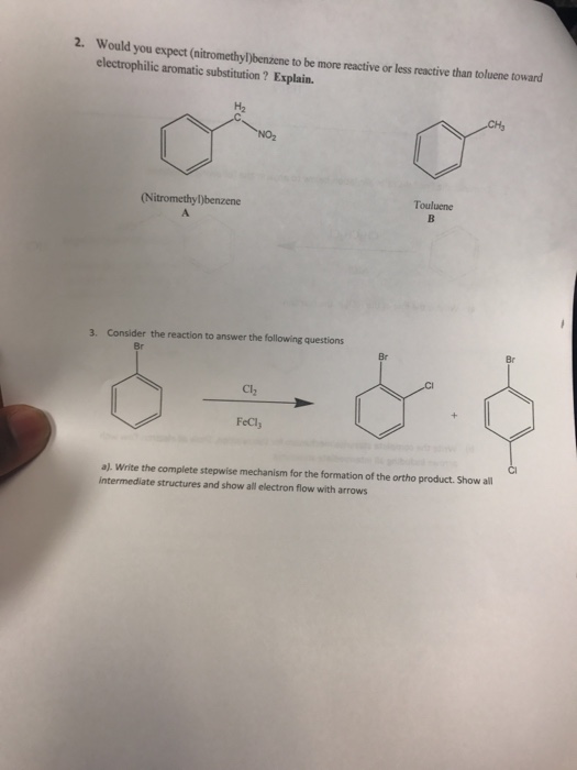 Solved Would you expect (nitromethyl) benzene to be more | Chegg.com